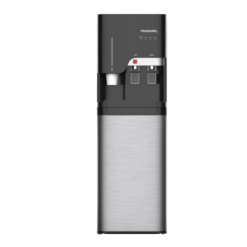 Frigidaire Bottom Loading Hot Cold Water Cooler with Cup Stotage Stainless Steel